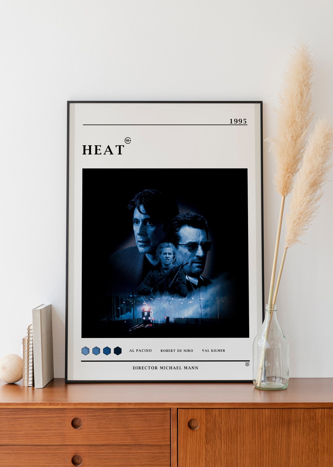 Heat Movie Poster / Modern Movie Poster Print / Heat Poster Wall Decor ...