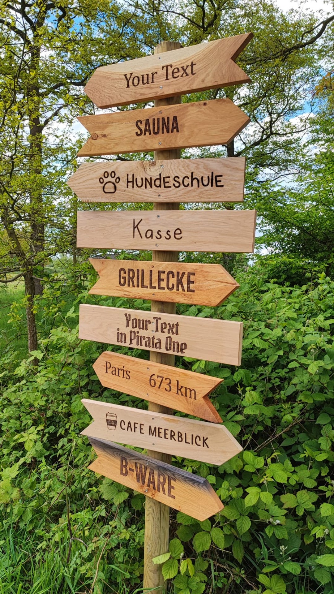 Rustic Signpost Made of Oak Garden Sign, Signpost Sign Garden, Living ...