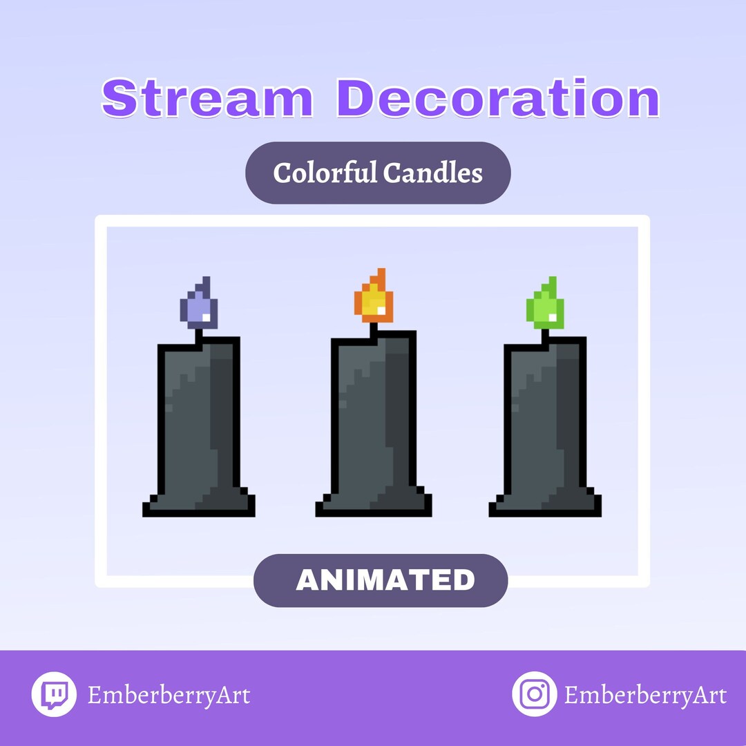 Pixel Candle Stream Decoration Color Variety for Twitch/youtube ...
