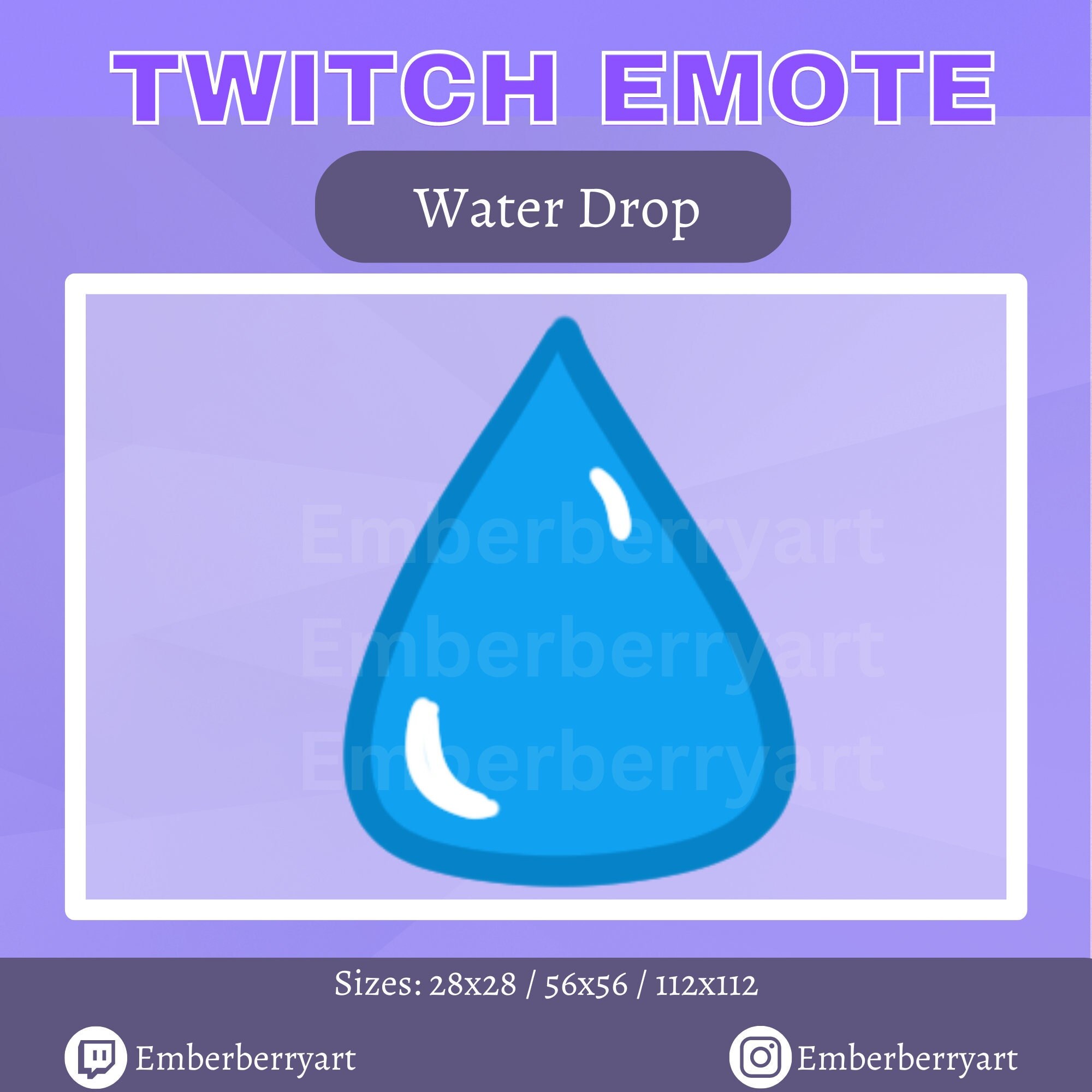 Water Drop / Hydrate Emote for Twitch Channel Points - Etsy