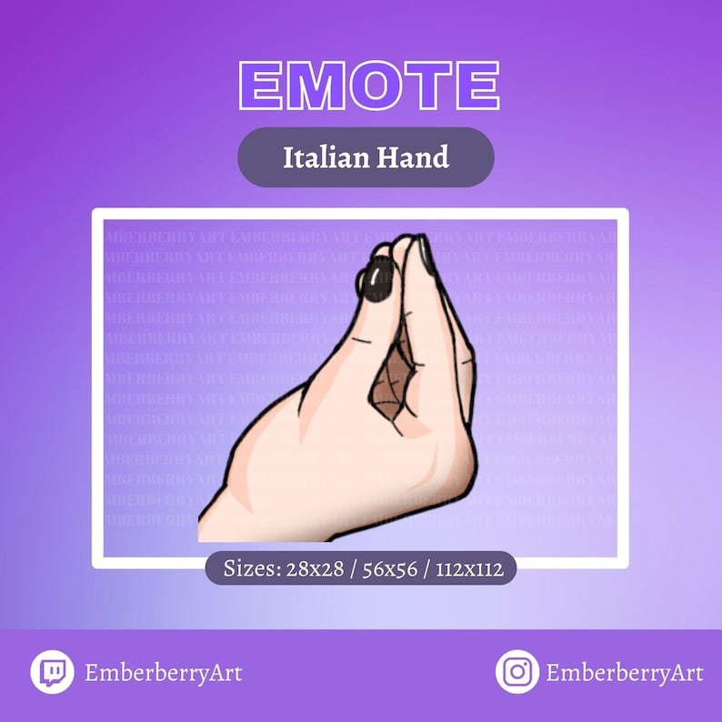 Italian Hand Emote for Twitch | Channel Points | Youtube | Discord ...