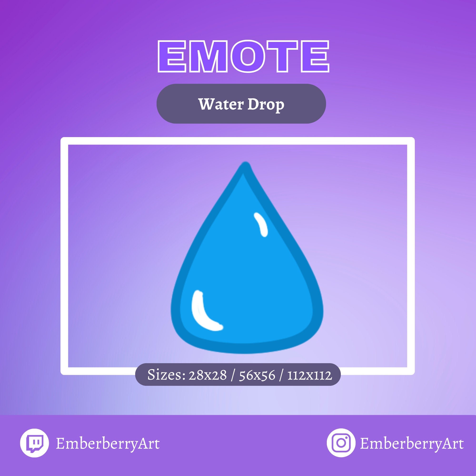 Water Drop / Hydrate Emote for Twitch Channel Points - Etsy