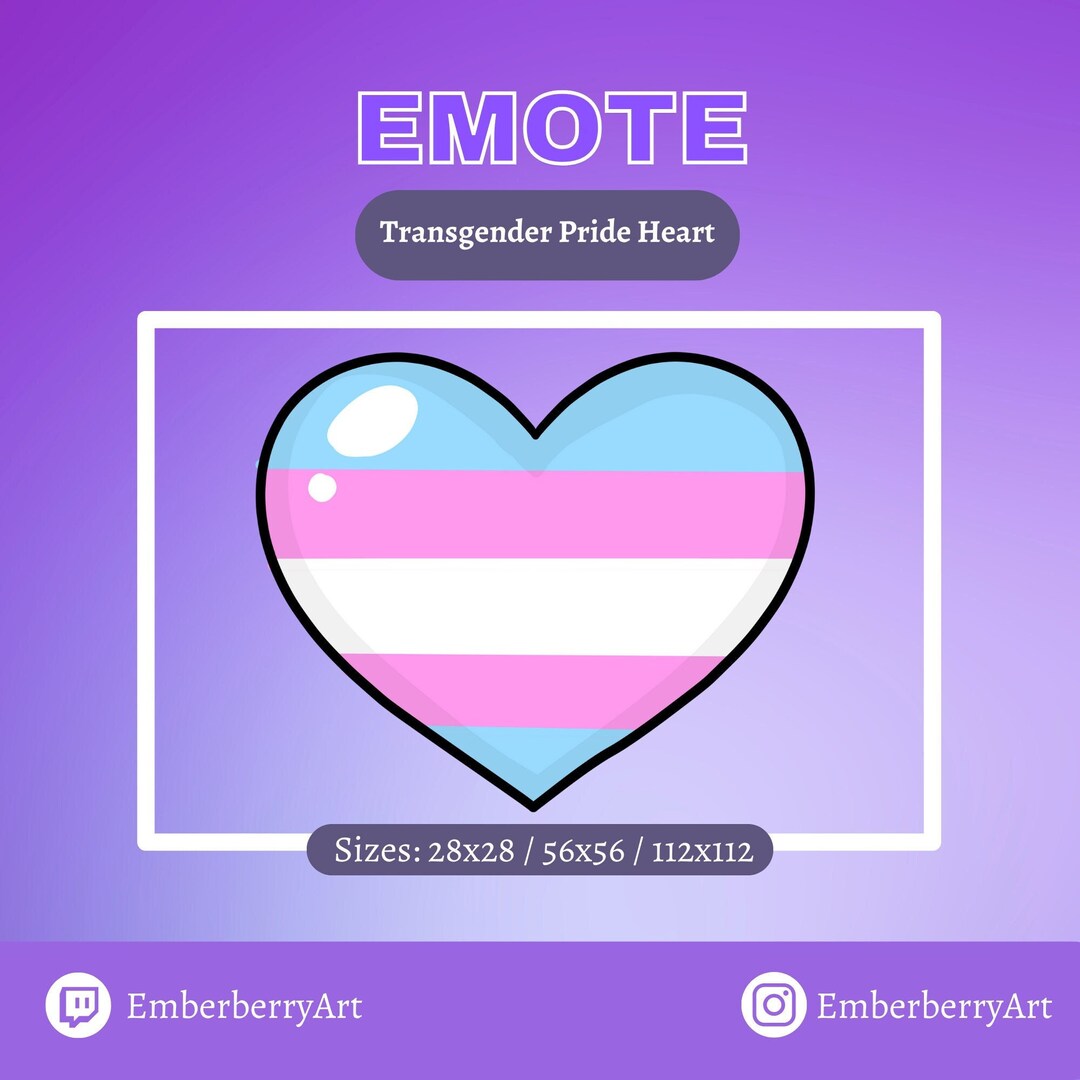 Transgender Pride Herz Emote für Twitch Kanal Punkte Youtube Zwietracht ...