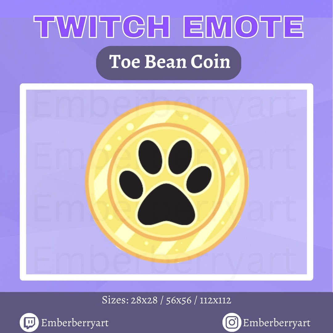 Toe Bean Gold Coin Emote for Twitch Channel Points Youtube - Etsy Canada