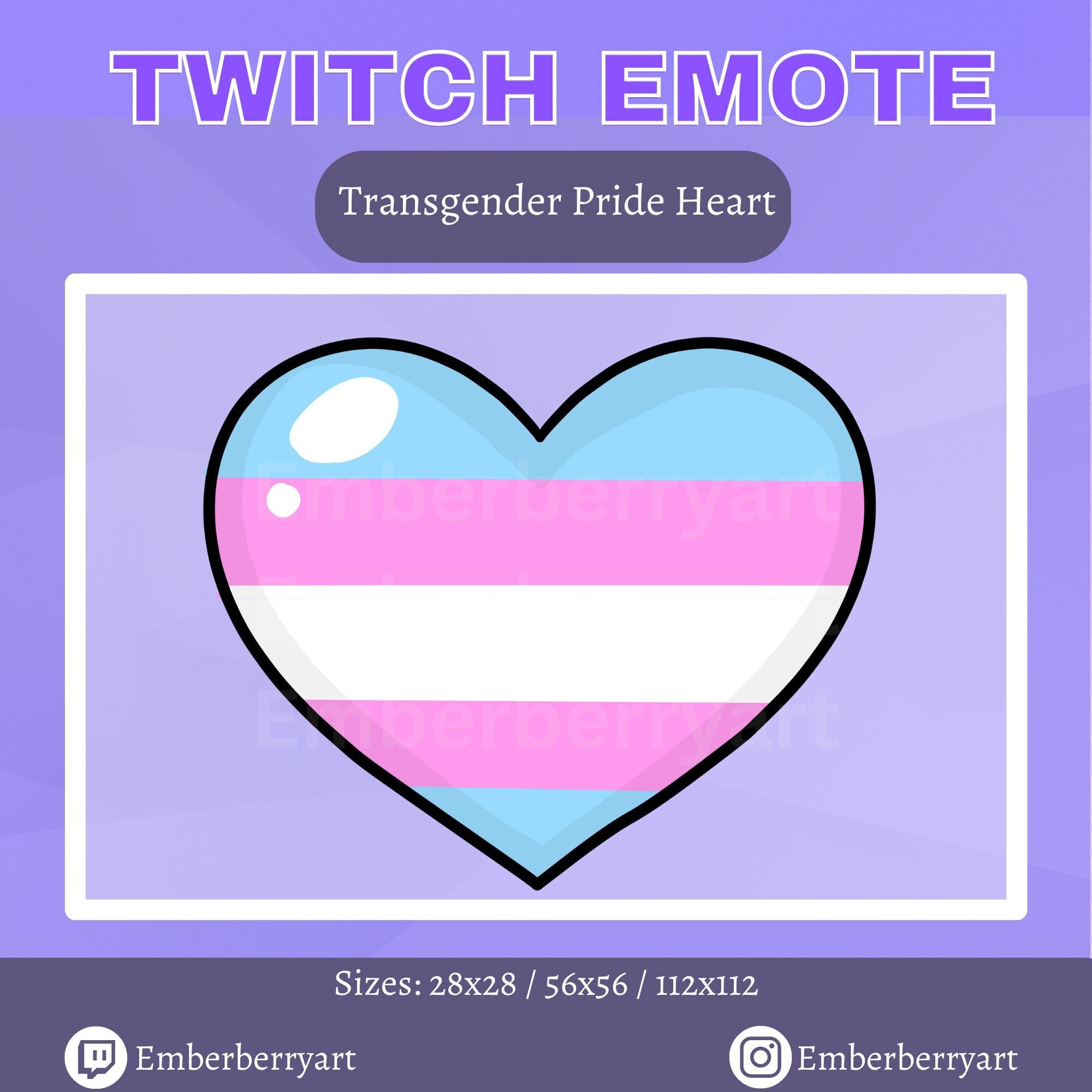 Transgender Pride Herz Emote für Twitch Kanalpunkte - Etsy.de