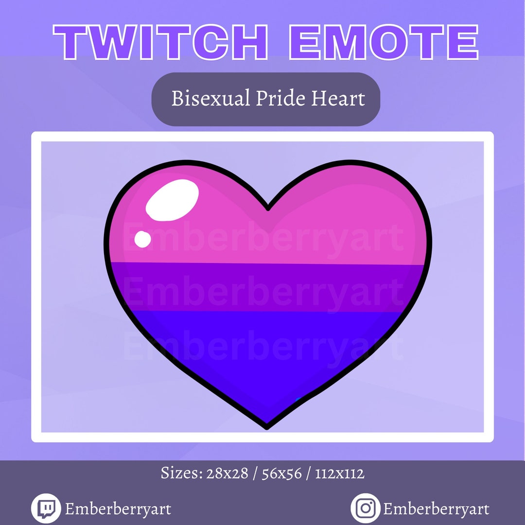 Bisexual Pride Heart Emote for Twitch Channel Points - Etsy