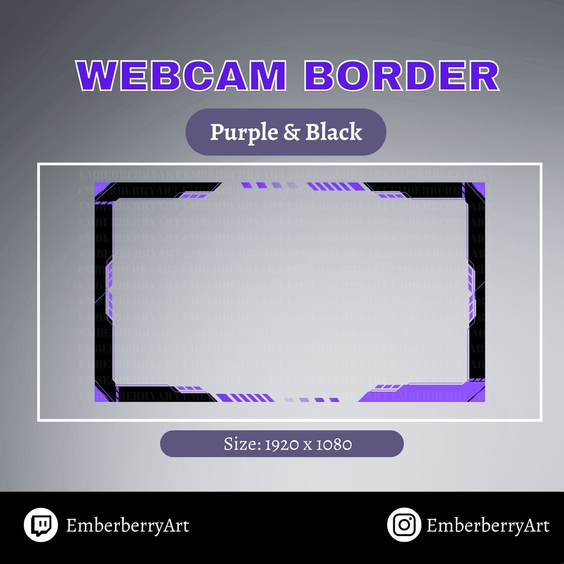 Purple & Black Webcam Border - Etsy