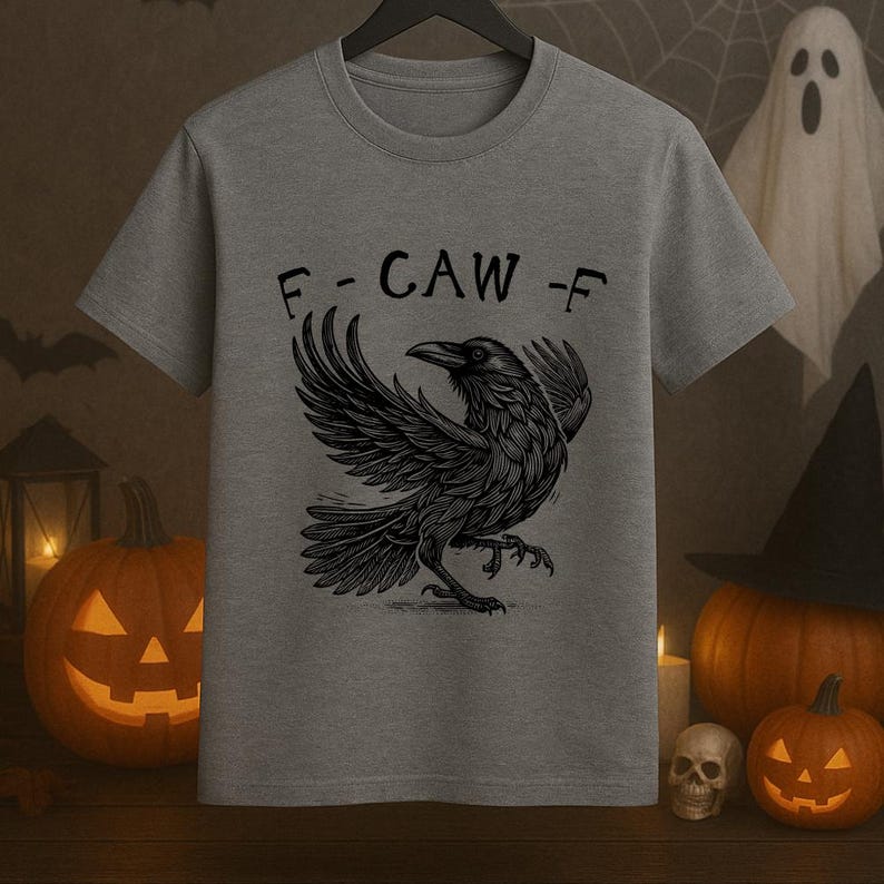 F-caw-f SVG, F-caw-f PNG, Fcawf DTF Print, Funny Gothic Raven Art,crow ...