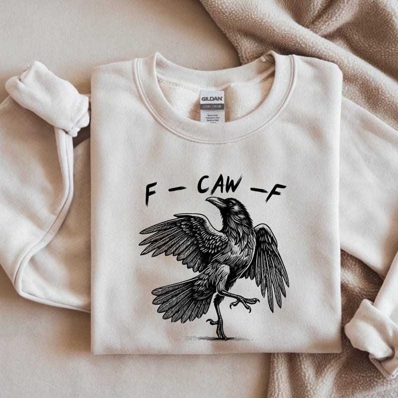 F-caw-f SVG, F-caw-f PNG, Fcawf DTF Print, Funny Gothic Raven Art,crow ...