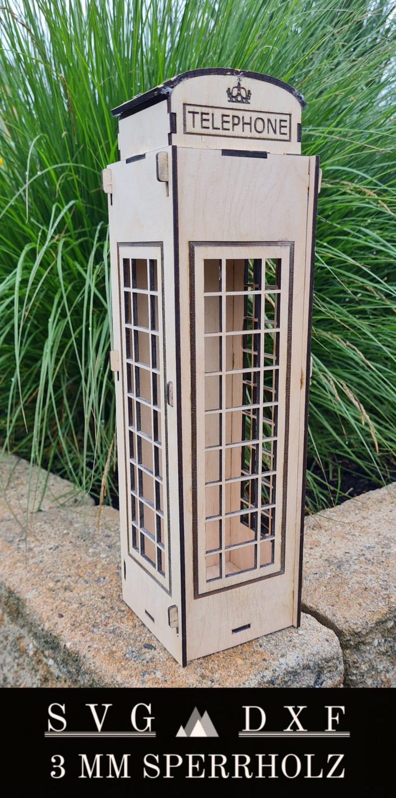 English Telephone Booth, Lasercut, SVG, DXF, Bottle Box, Gift - Etsy