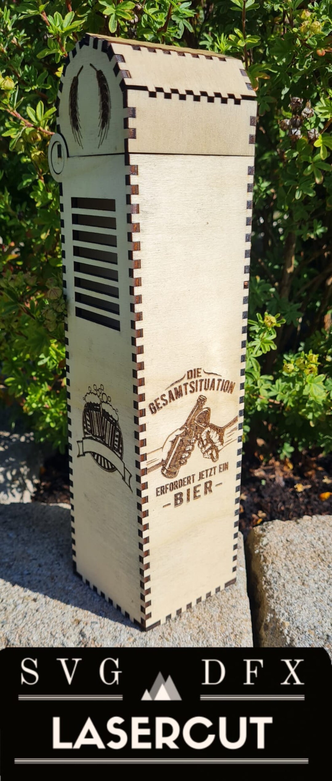 Bierbox 3mm und 4mm mit Deckel rund Lasercut Geschenk - Etsy.de
