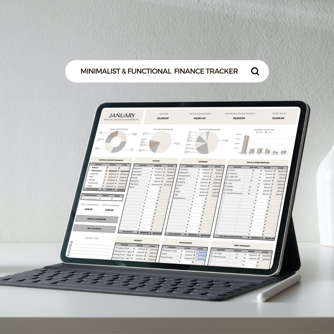 Simple Budget Spreadsheet, Google Sheets Budget Template, Personal ...