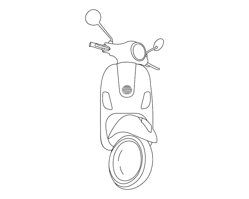 Vespa, Line Drawing SVG, Cutting, Printing - Etsy UK