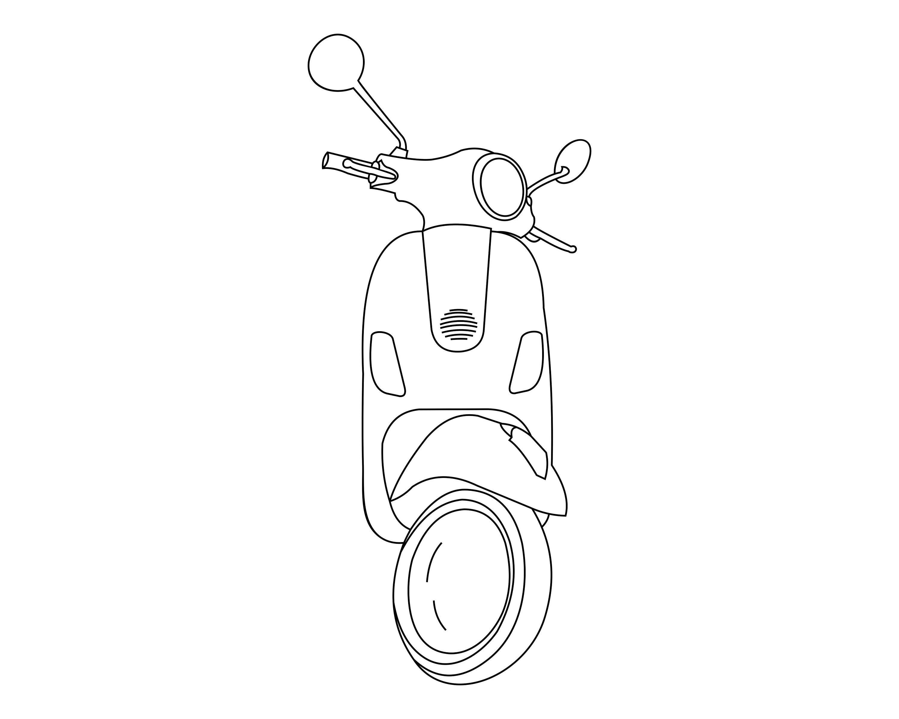 Vespa, Line Drawing SVG, Cutting, Printing - Etsy
