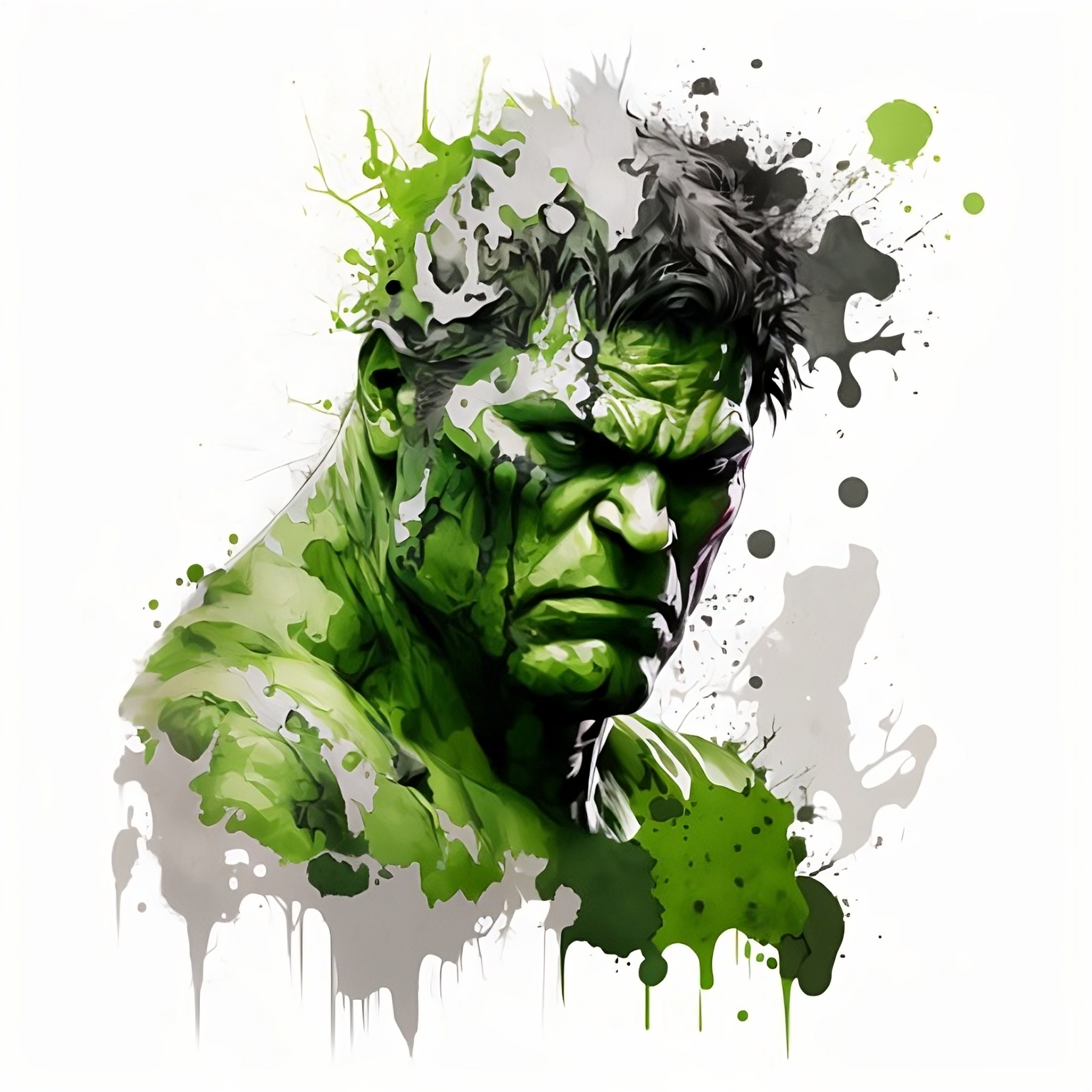 Hulk, Set 6 Superhero Download Watercolor Print, Digital Superhero ...