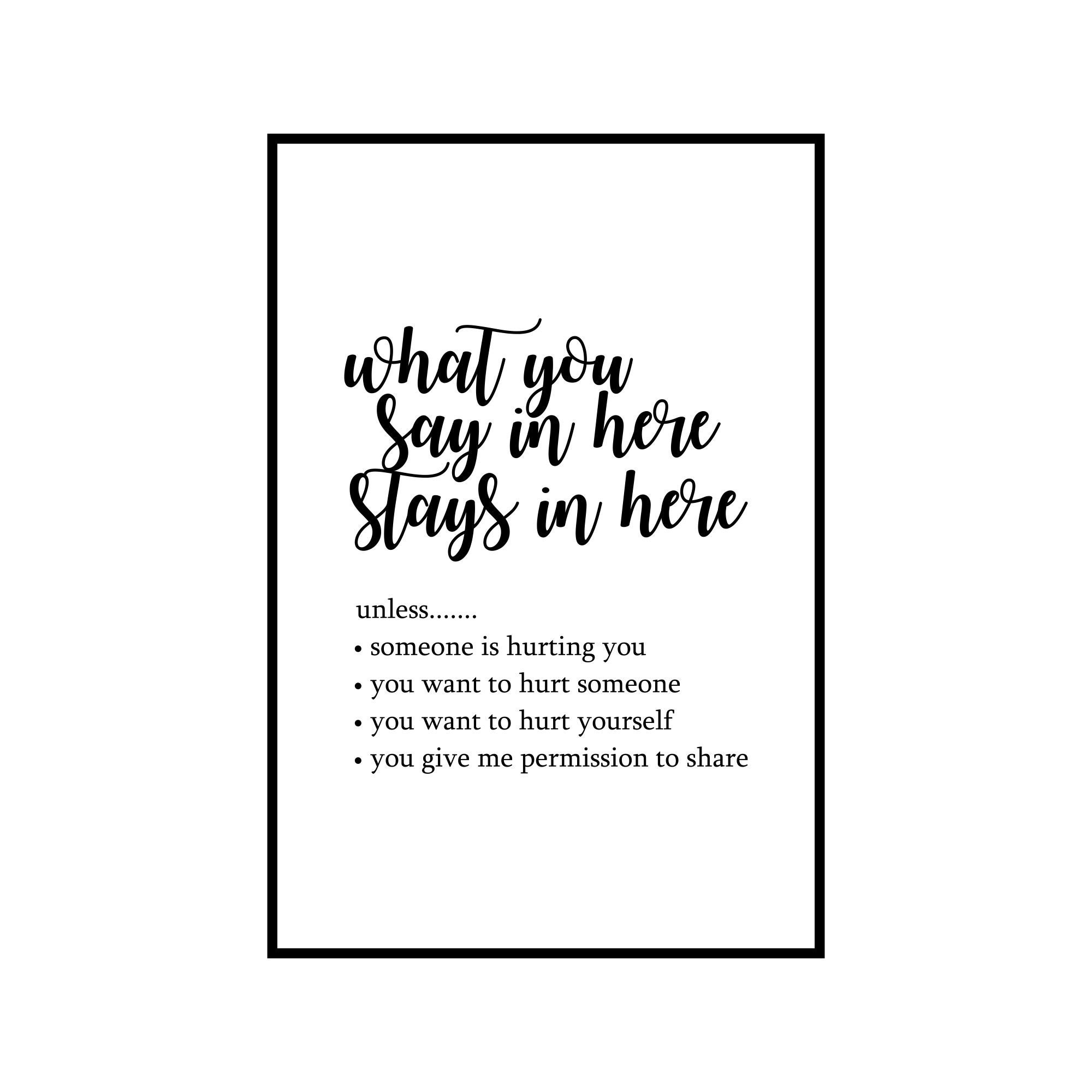 What You Say in Here Stays in Here SVG, Poster, Printable - Etsy