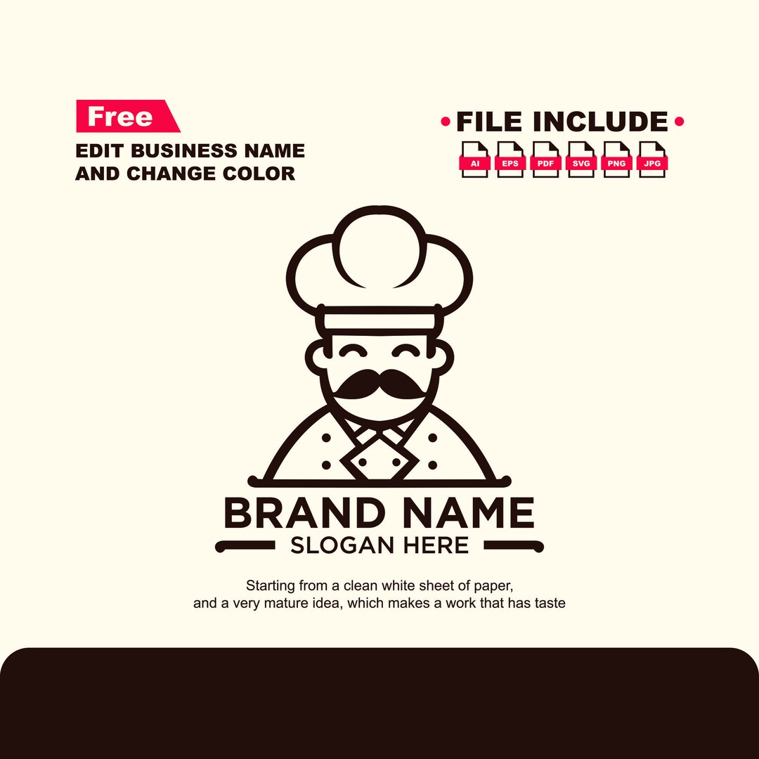 Master Chef Logo Template - Chef Logo - Logo Branding - Etsy