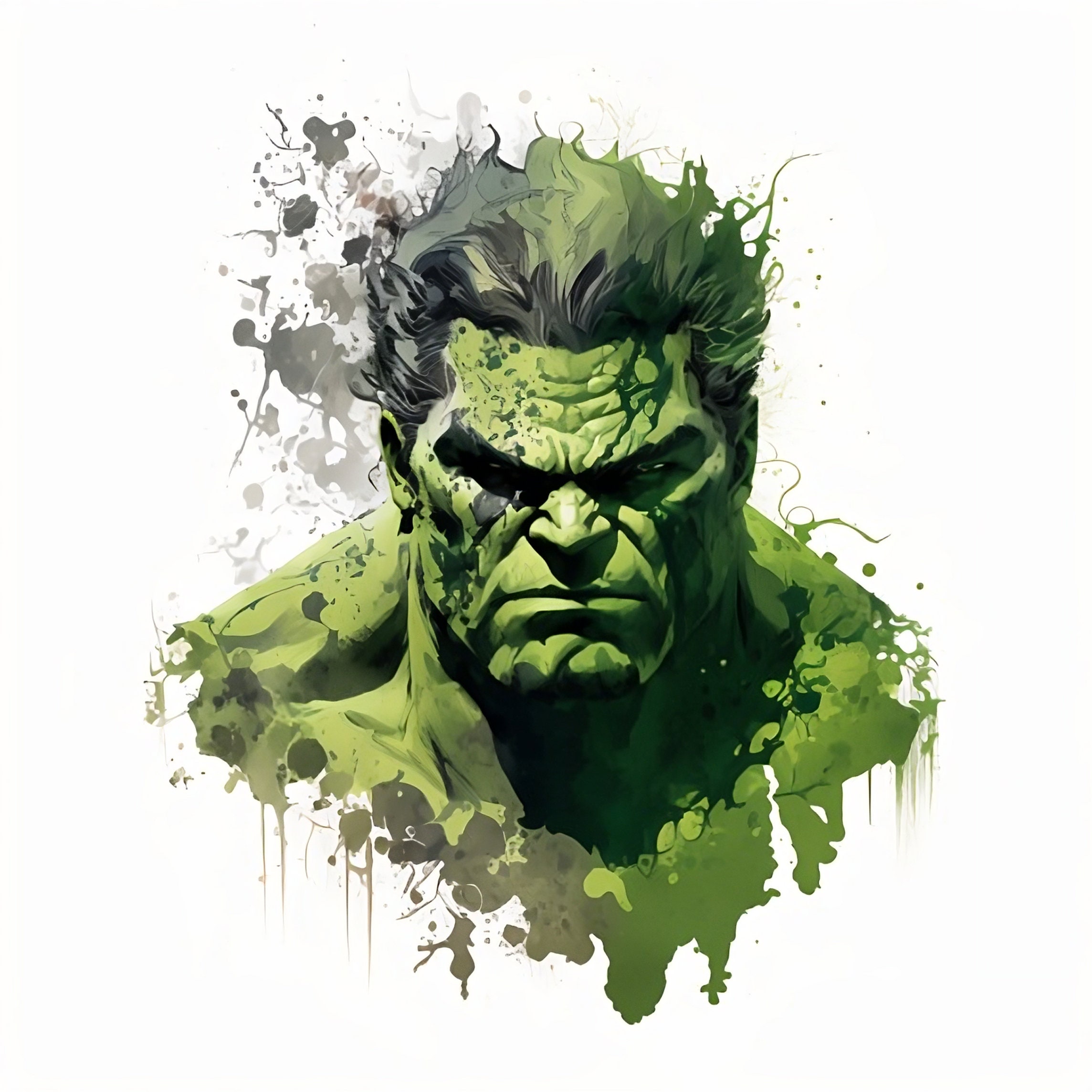 Hulk, Set 6 Superhero Download Watercolor Print, Digital Superhero ...