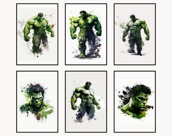 Hulk Download Print, Digital Superhero Poster, Printable Superhero Art ...