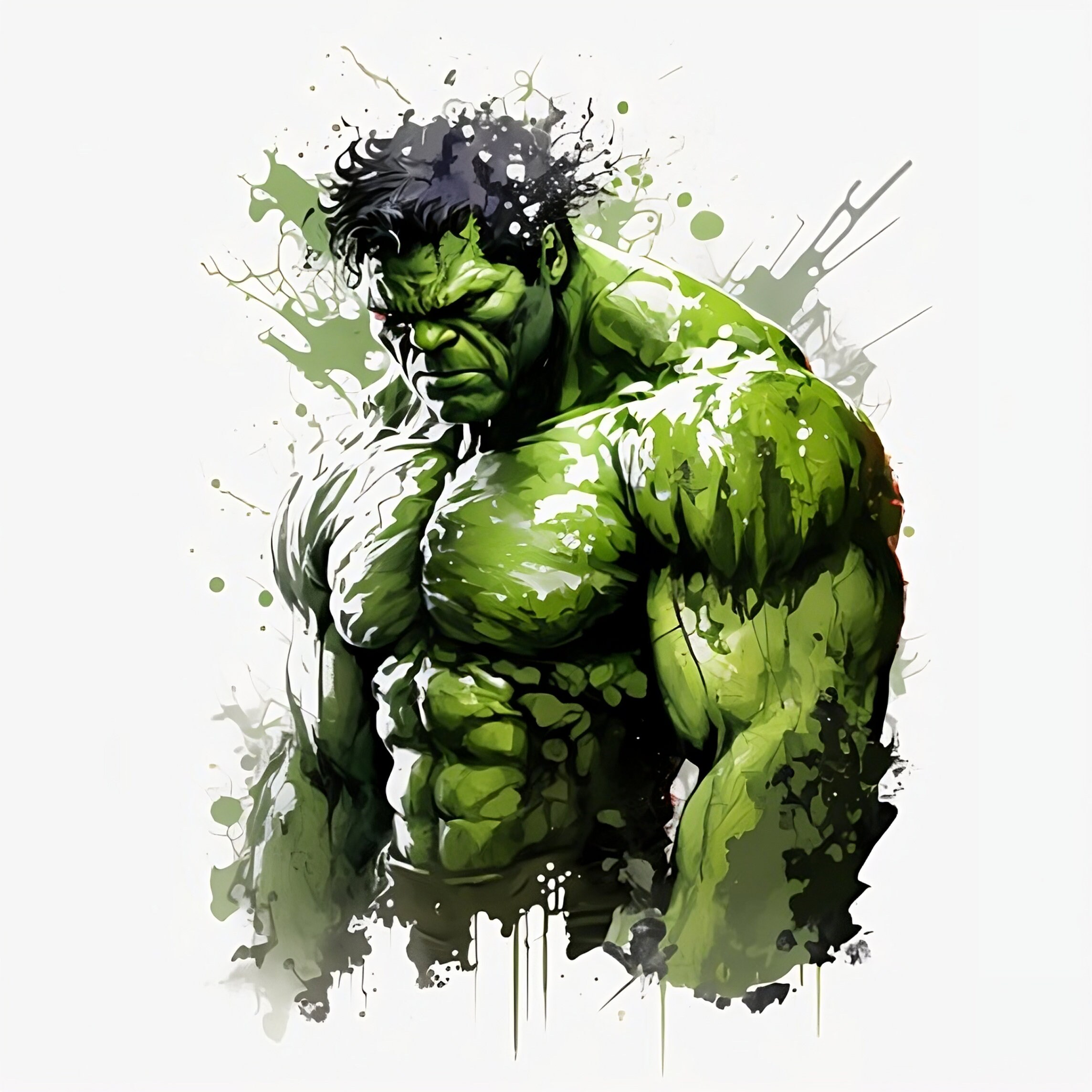 Hulk, Set 6 Superhero Download Watercolor Print, Digital Superhero ...