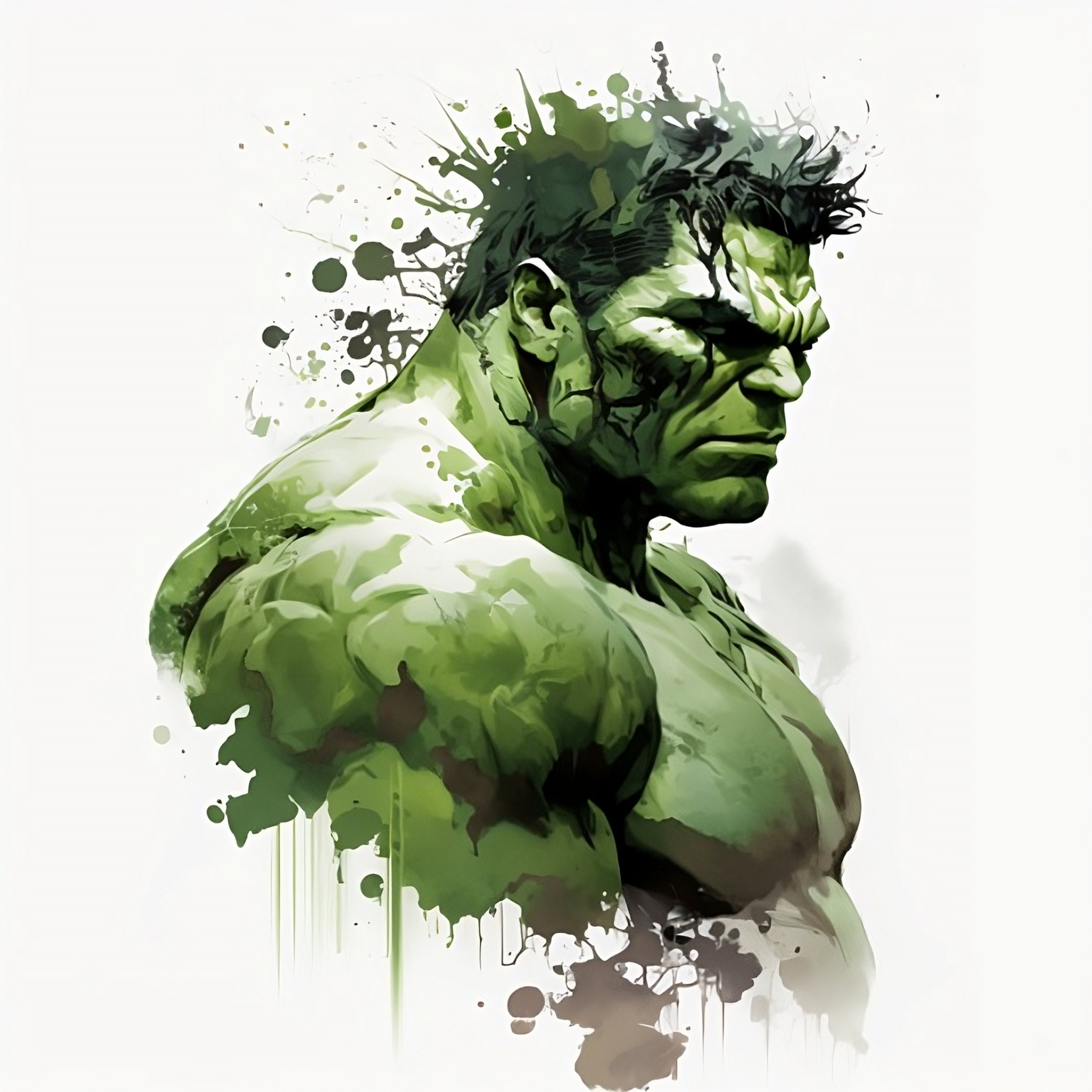Hulk, Set 6 Superhero Download Watercolor Print, Digital Superhero ...