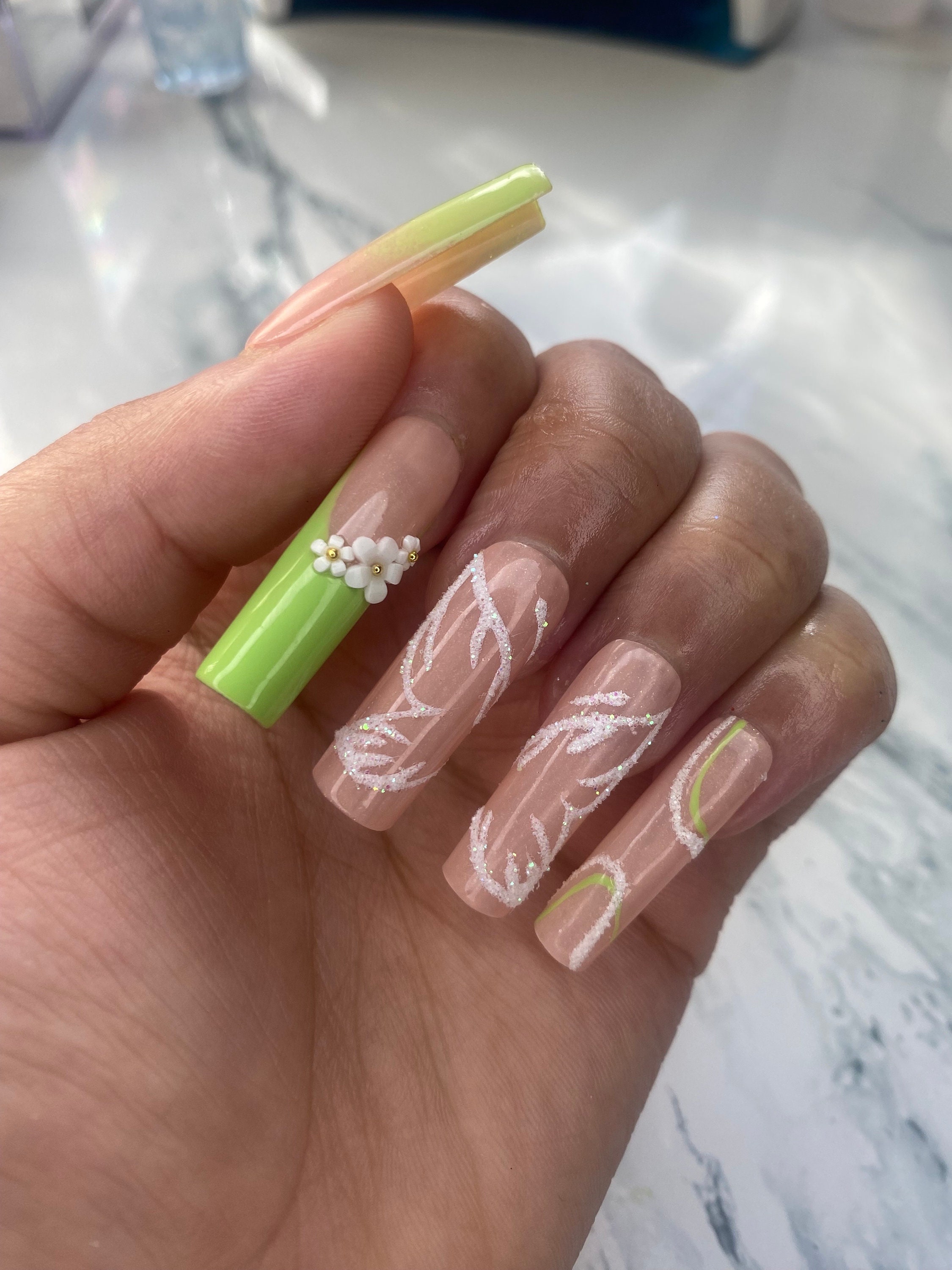 Tinkerbell Inspired Nails