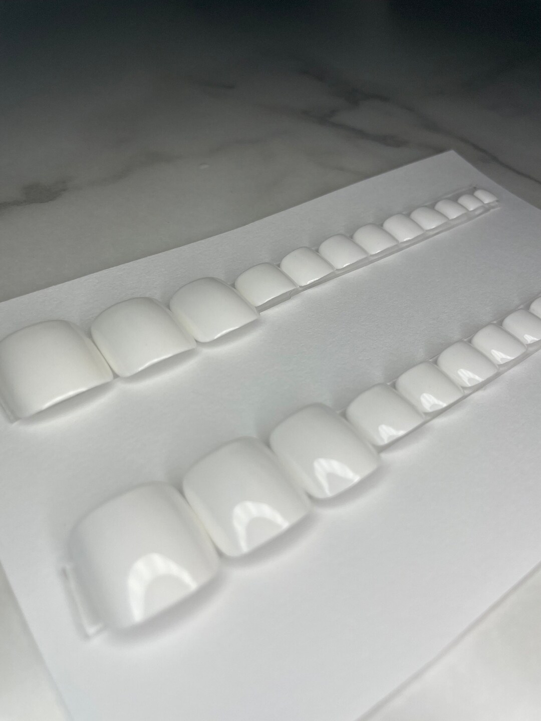 24 Pc White Toes Press on Nail Short Press on Toes False Toe Nails ...