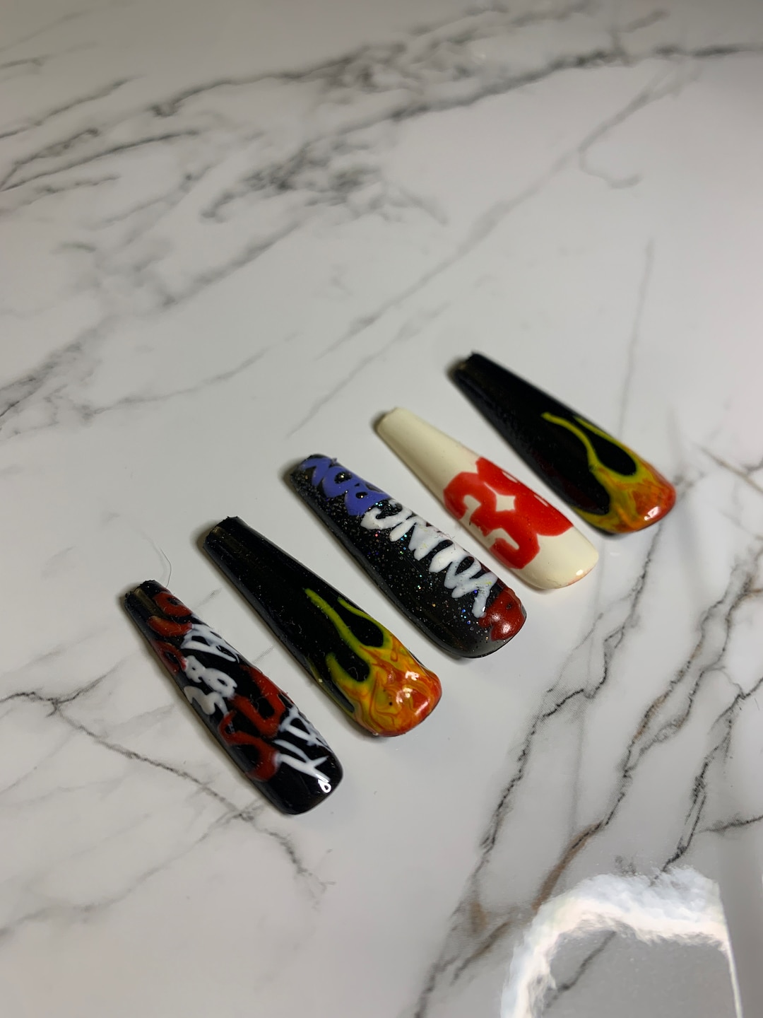 NBA Youngboy Album Inspired Nails Press on Nails Short - Etsy