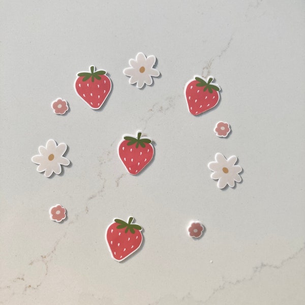 Strawberry Vinyl Sticker - Etsy