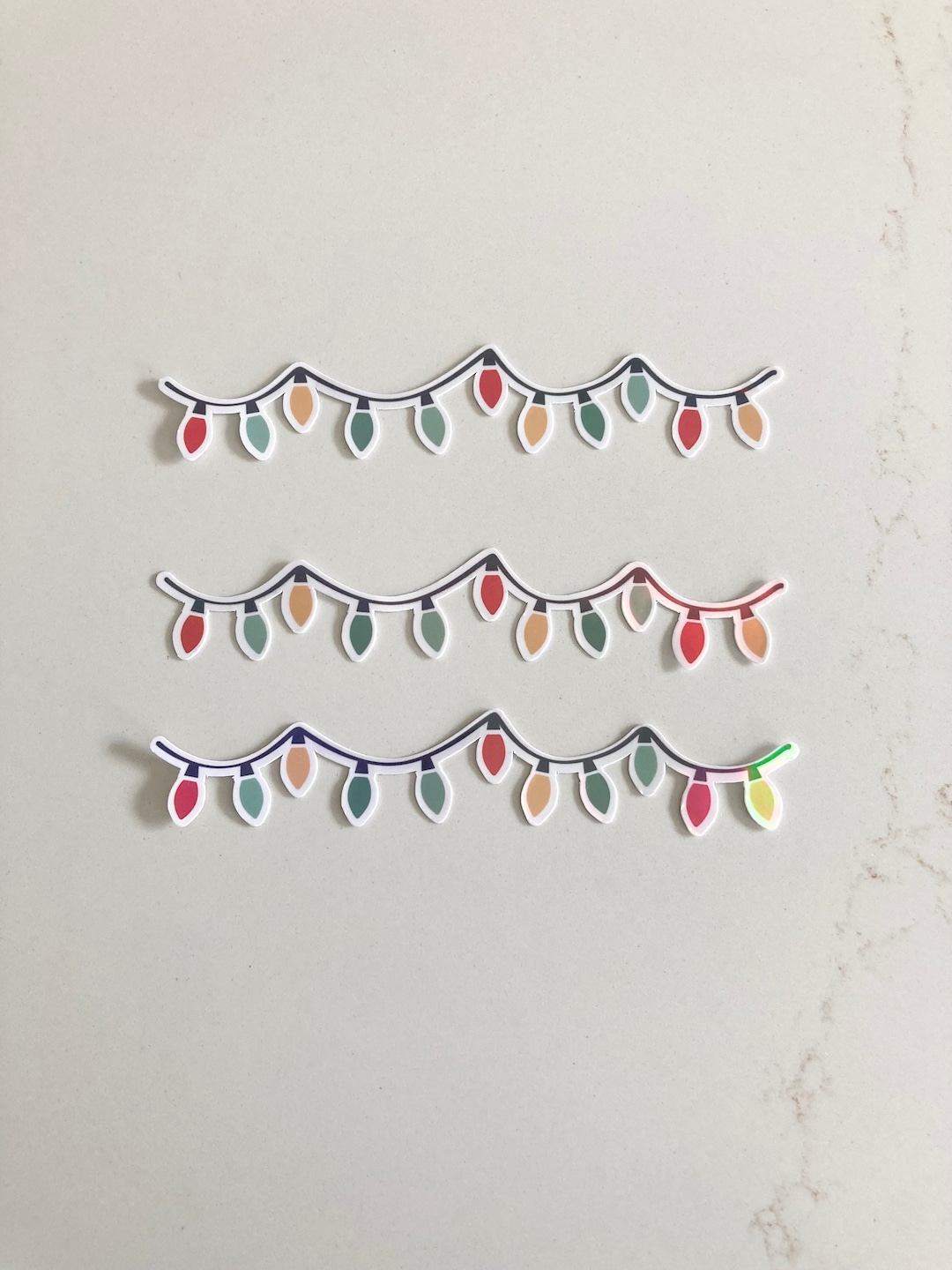 Christmas Lights Stickers, Holiday Pastel, Pack of 3 Adorable and ...