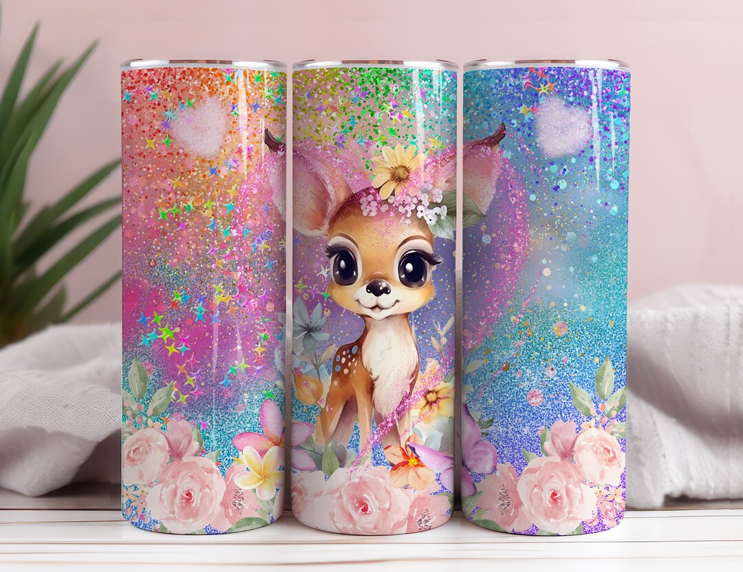 Cute Bambi Tumbler Wrap JPEG, Straight Tumbler Wrap Design, Tumbler ...