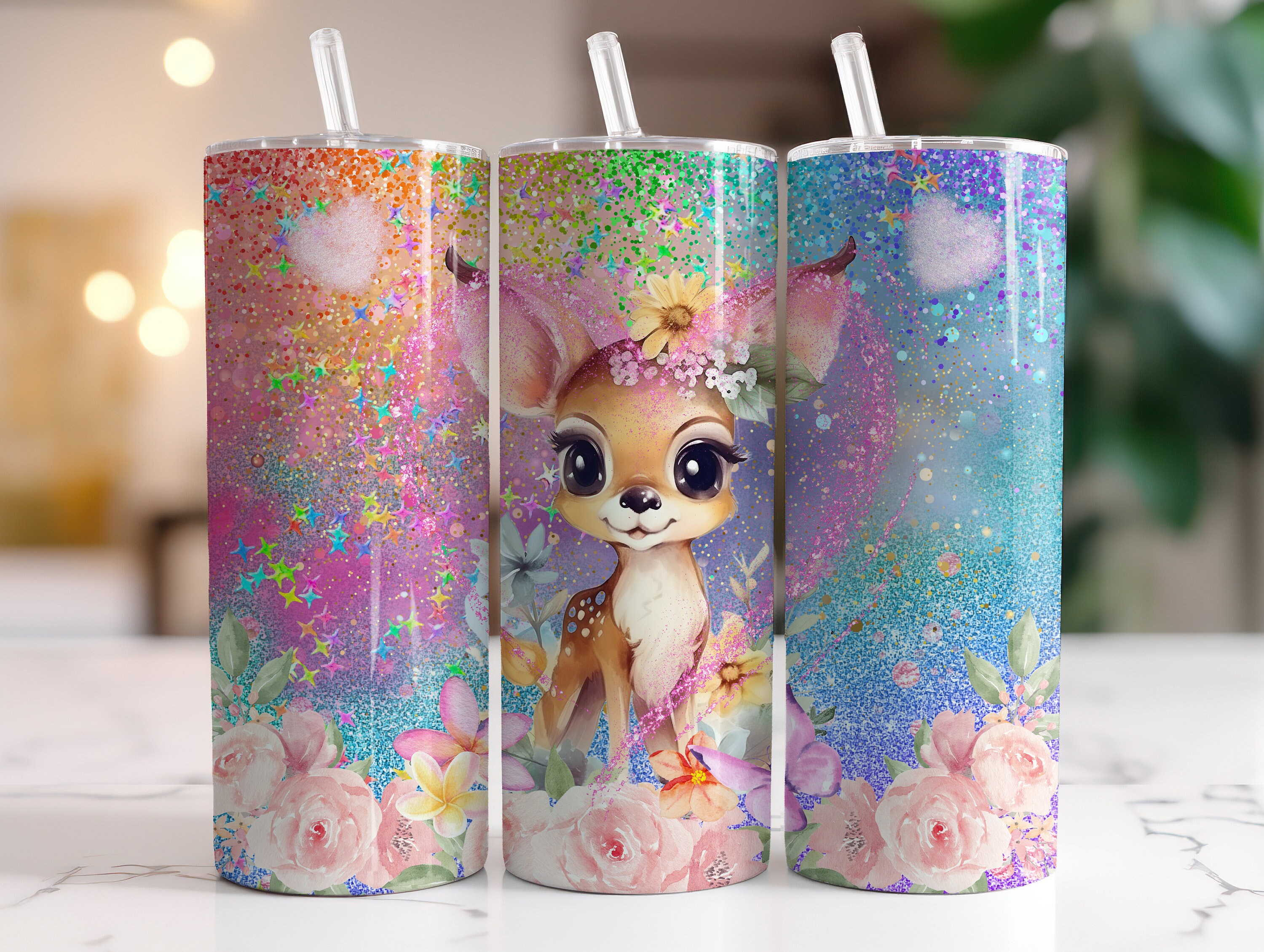 Cute Bambi Tumbler Wrap JPEG, Straight Tumbler Wrap Design, Tumbler ...