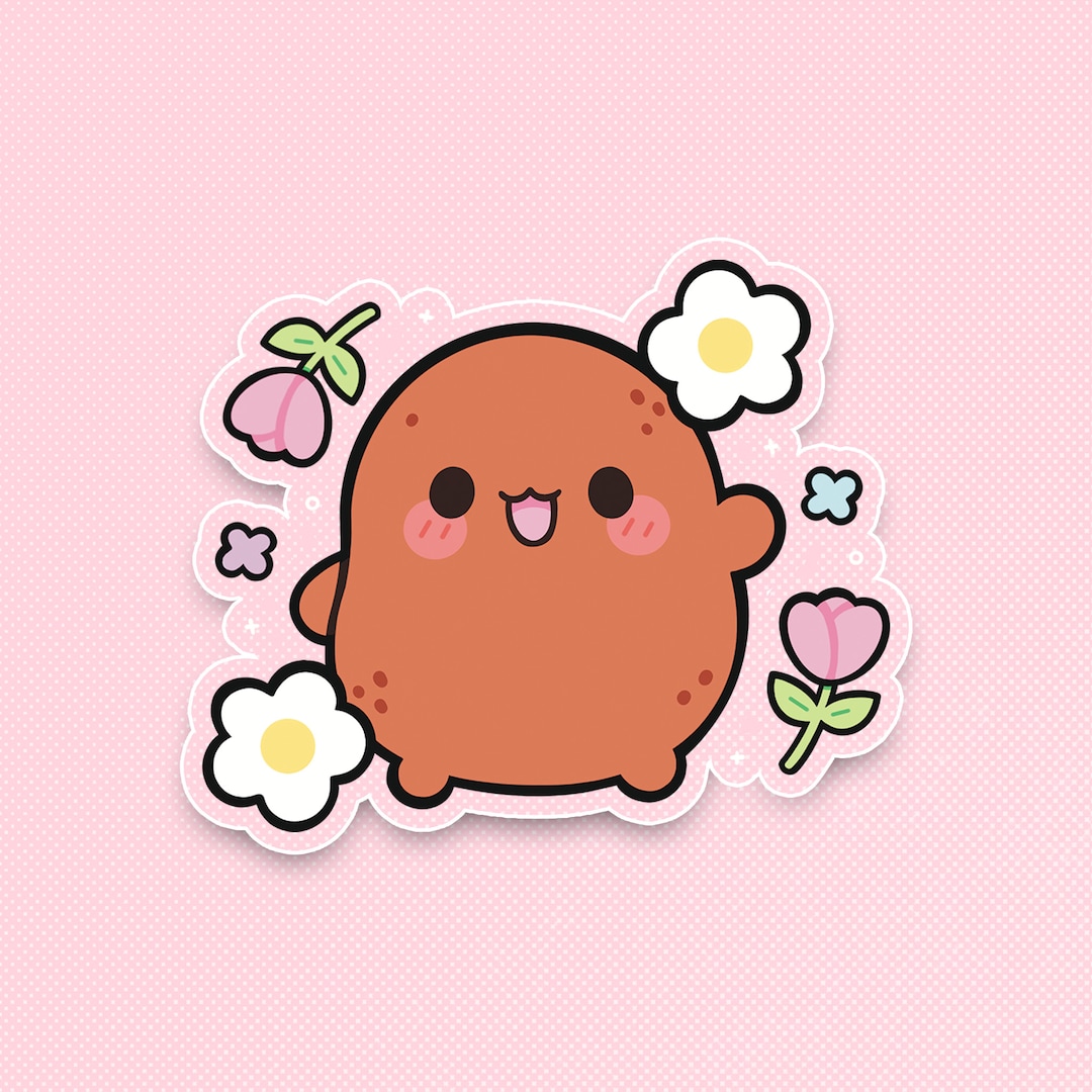 Hello Tato Floral Vinyl Sticker, Potato Sticker, Cute Sticker - Etsy