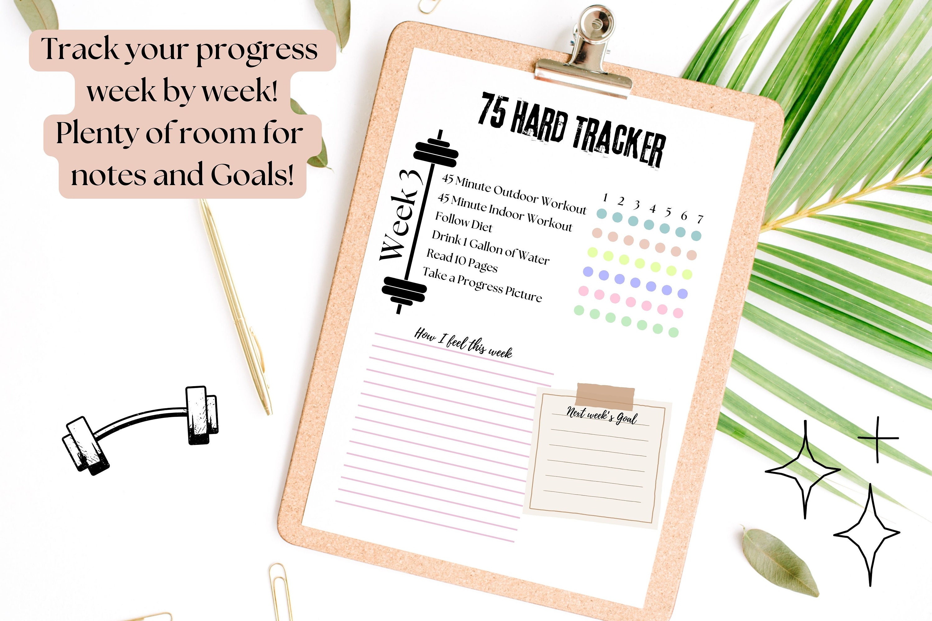 75 Hard Tracker Editable Digital PDF Download, Goodnotes, Notability ...