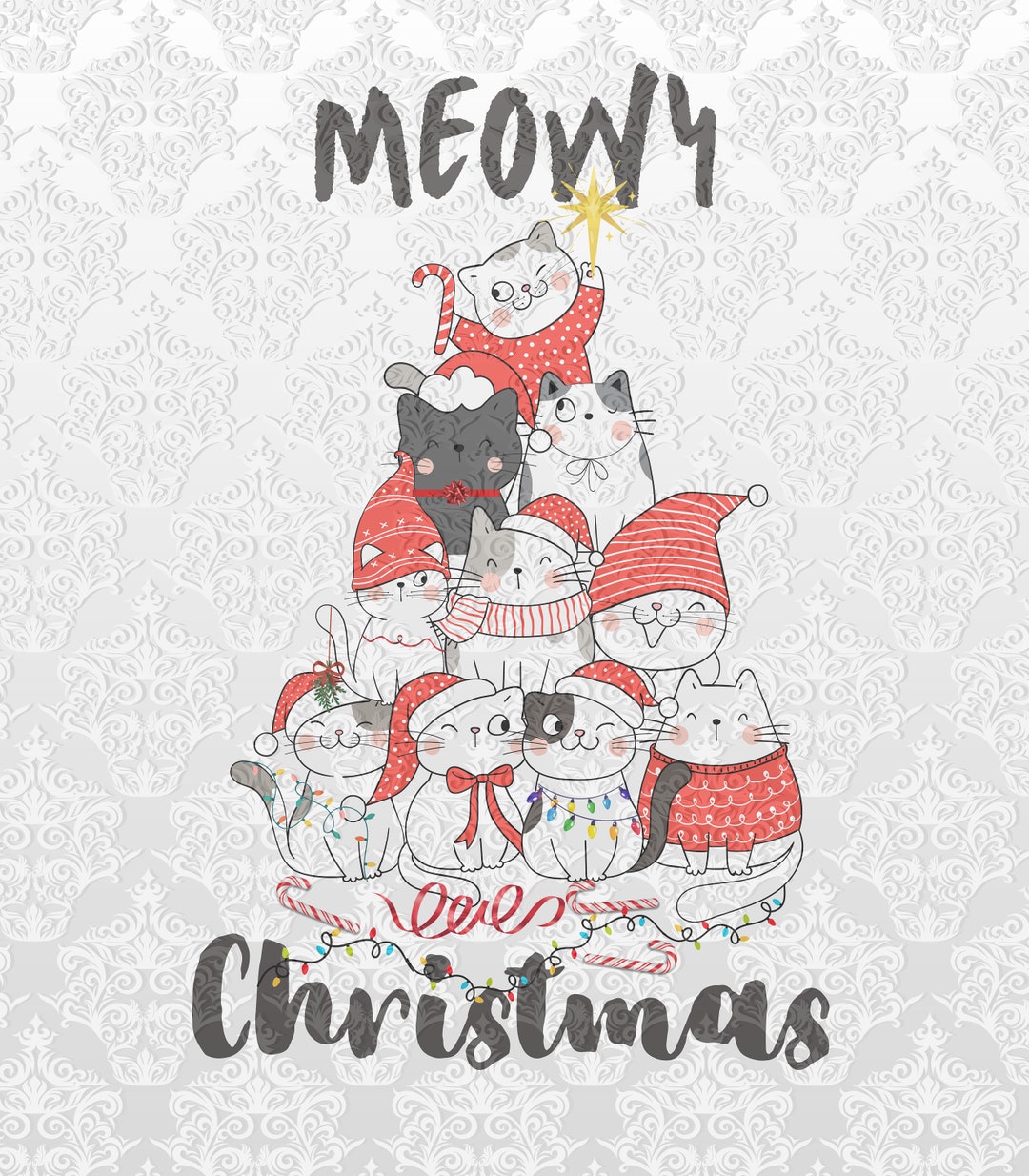 Popular Christmas SVG, Meowy Christmas, Digital Download, Digital Art ...