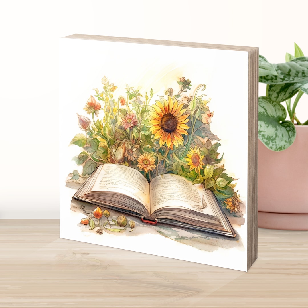 Wooden Picture book of Flowers 15x15x1.8 Cm to Hang up and - Etsy