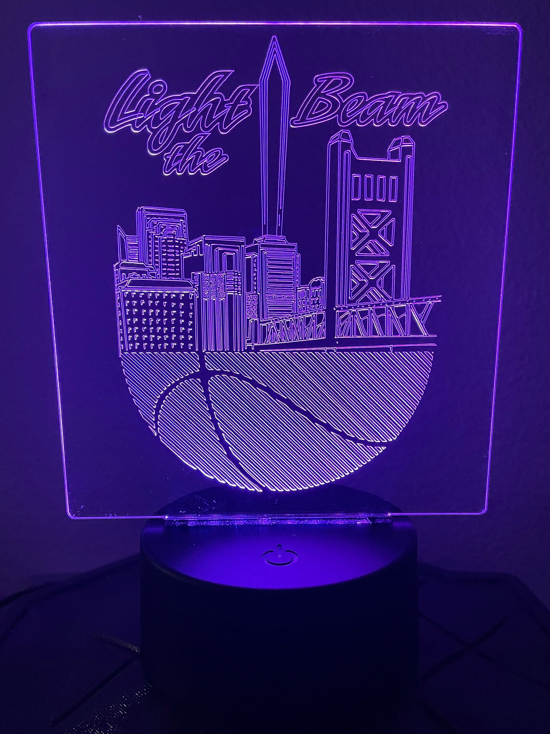 Light the Beam Sacramento Kings Acrylic Sign With LED Base, Version 4 ...