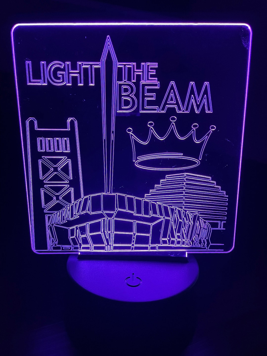 Light the Beam Sacramento Kings Acrylic Sign With LED Base, Version 1 ...