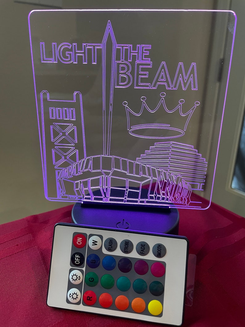 Light the Beam Sacramento Kings Acrylic Sign With LED Base, Version 1 ...
