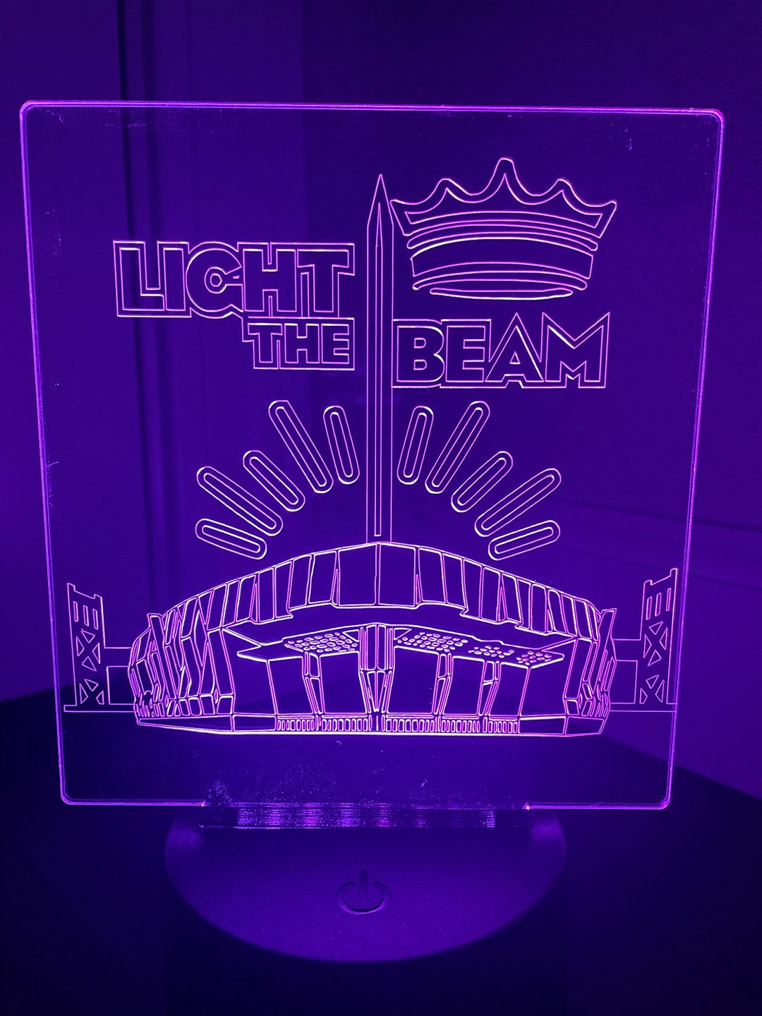 Light the Beam Sacramento Kings Acrylic Sign With LED Base, Version 3 ...