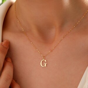 14 K Gold Letter G Thin Mirror Chain Necklace - Etsy