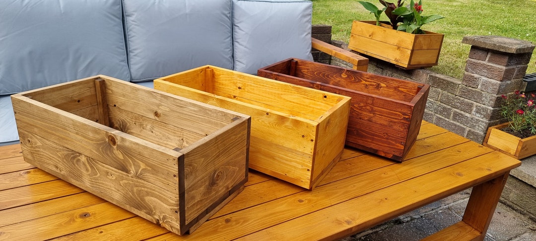 Handmade Large Wooden Planters Flower Planter Box Outdoor Garden Wooden ...