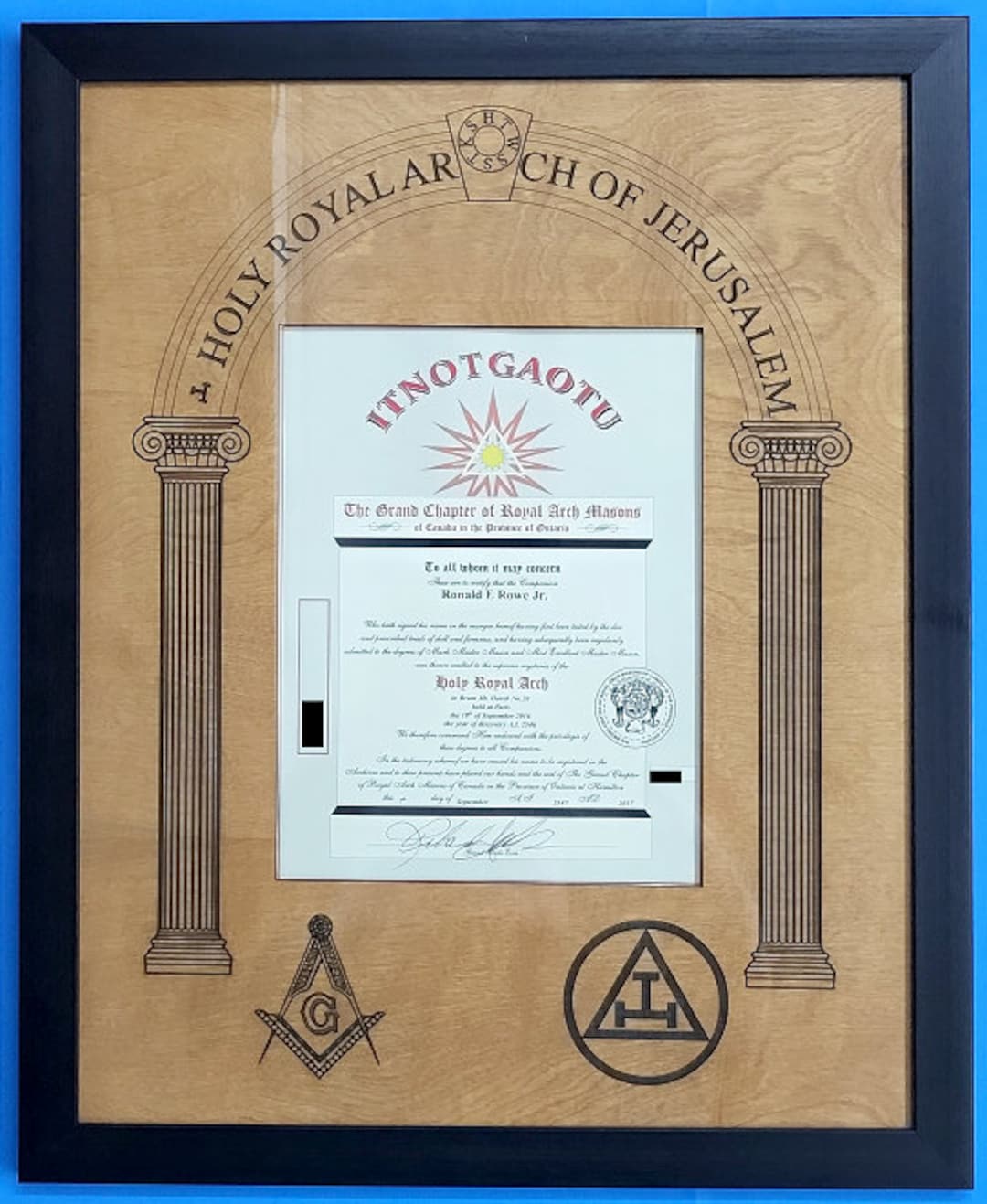 Grand Chapter Certificate Frame - Etsy