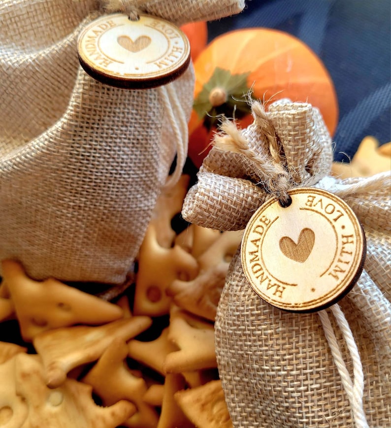 10 Pcs Handmade With Love Wooden Tokens Professional Stickers, Hand ...