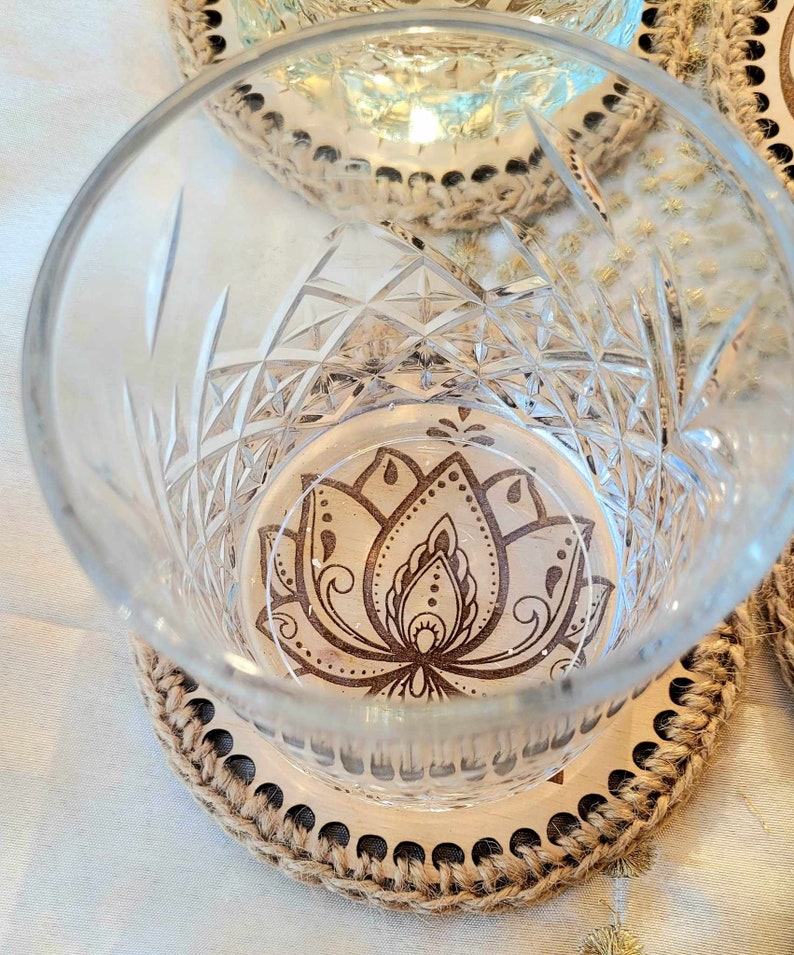 Set of 6 Om /aum Ohm Sun Symbol Home Decor - Wood Coasters,gift ...