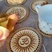 Set of 6 Om /aum Ohm Sun Symbol Home Decor Wood Coasters,gift Handmade ...