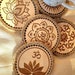Set of 6 Om /aum Ohm Sun Symbol Home Decor Wood Coasters,gift Handmade ...