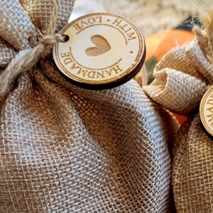 10 Pcs Handmade With Love Wooden Tokens Professional Stickers, Hand ...