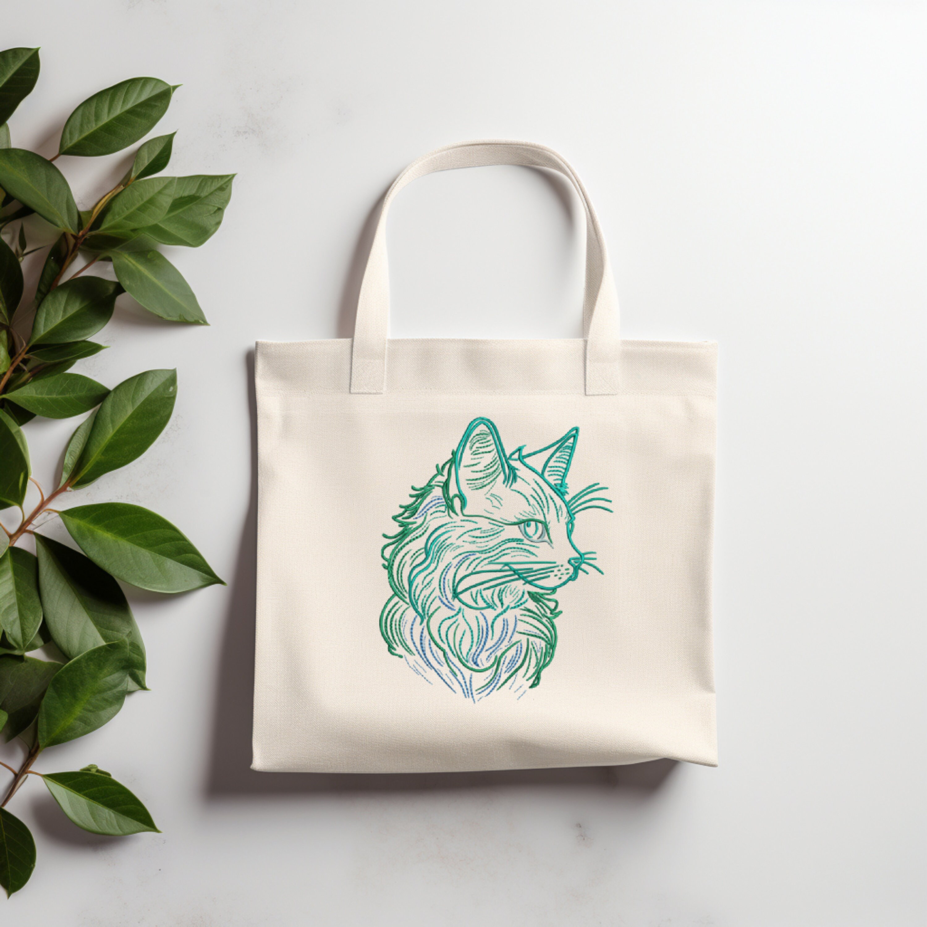 Cat Head Machine Embroidery, Design Pet Animal Pattern Pes Cat Lover ...