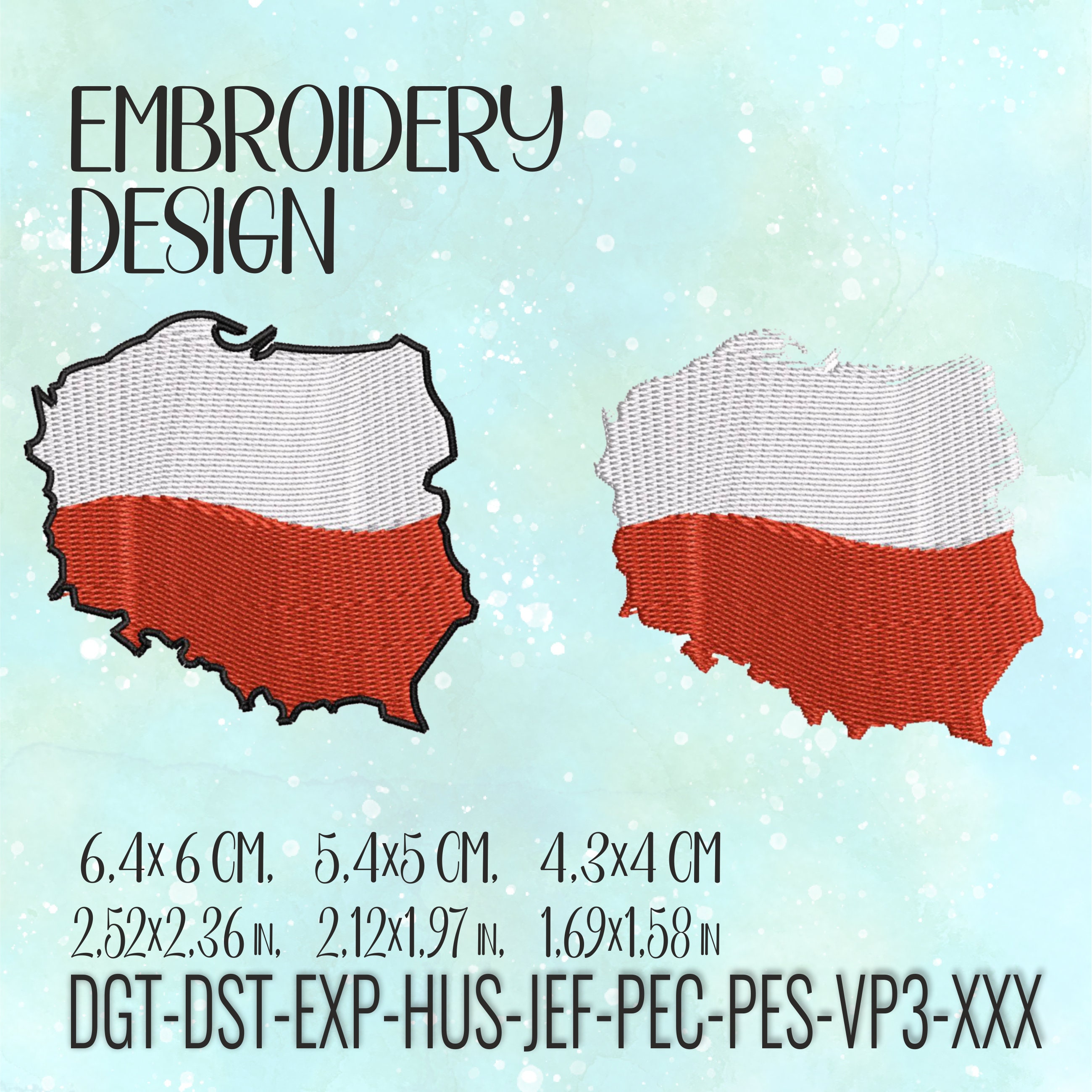 Poland Flag Map Embroidery Design Polish Flag Artwork Poland Love ...